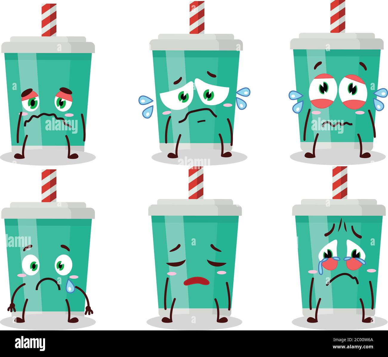 Soda bottle cartoon character with sad expression Stock Vector Image ...