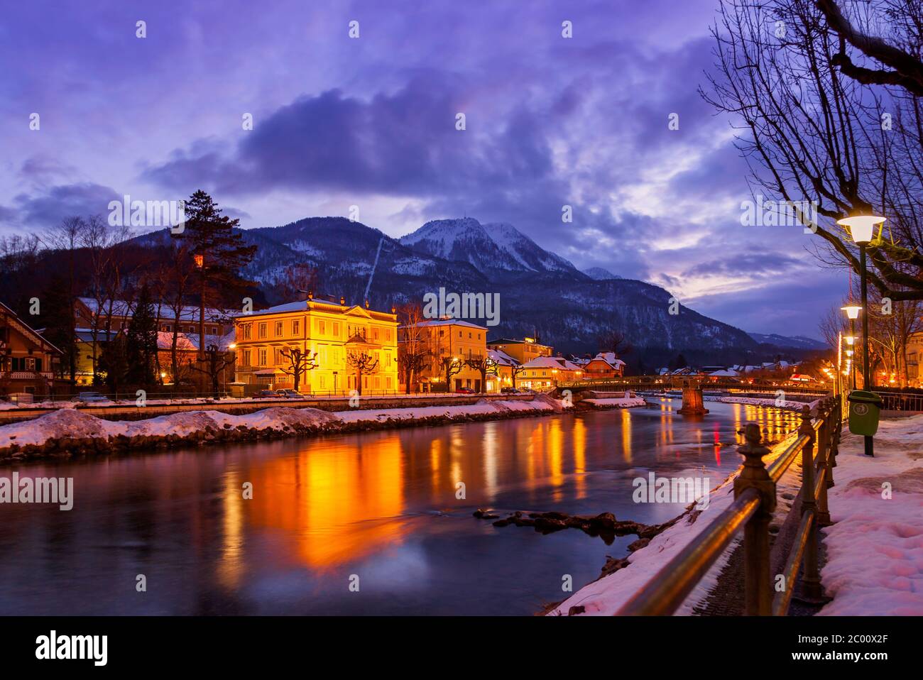 Spa resort Bad Ischl Austria at sunset Stock Photo - Alamy