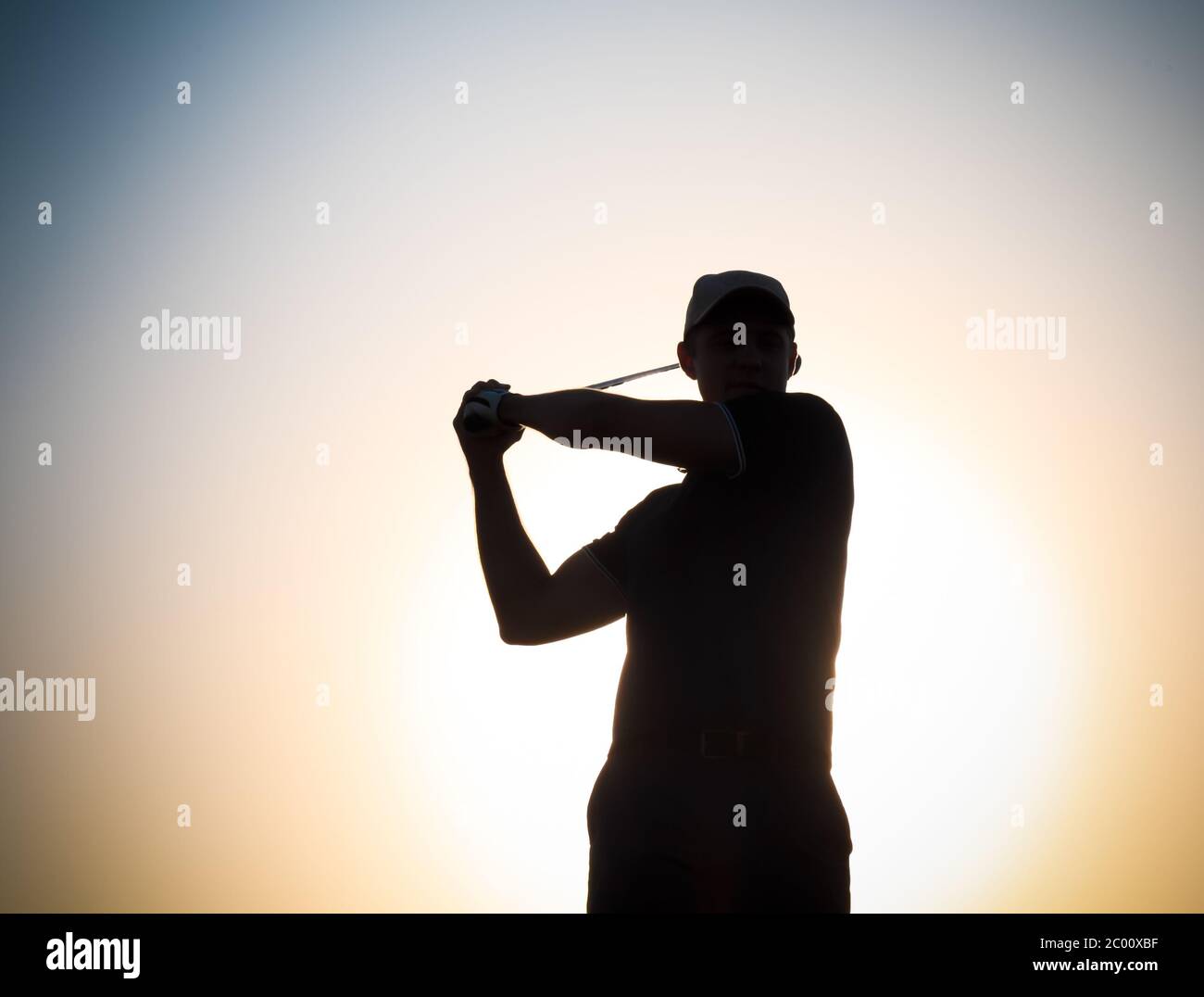 Golfer sunset hi-res stock photography and images - Alamy