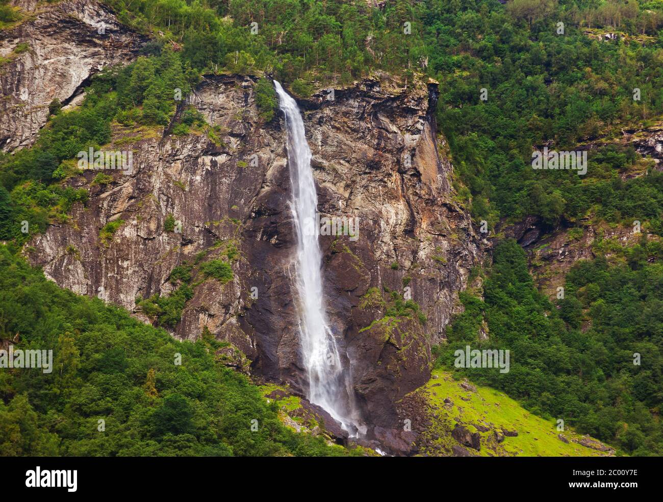 Waterfall in Flam - Norway Stock Photo - Alamy