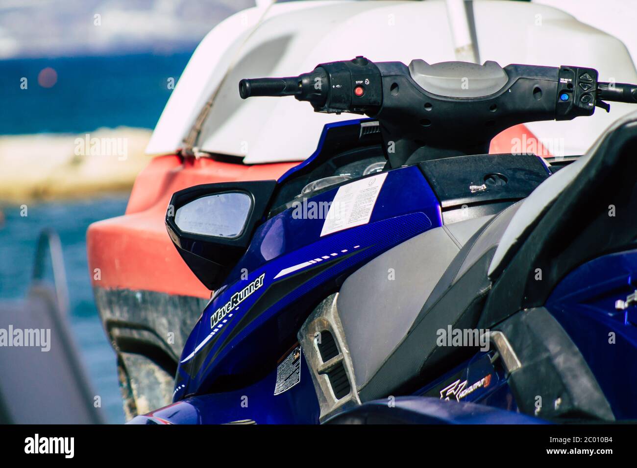 Limassol Cyprus June 10, 2020 Closeup of a jet skI, a type of personal ...