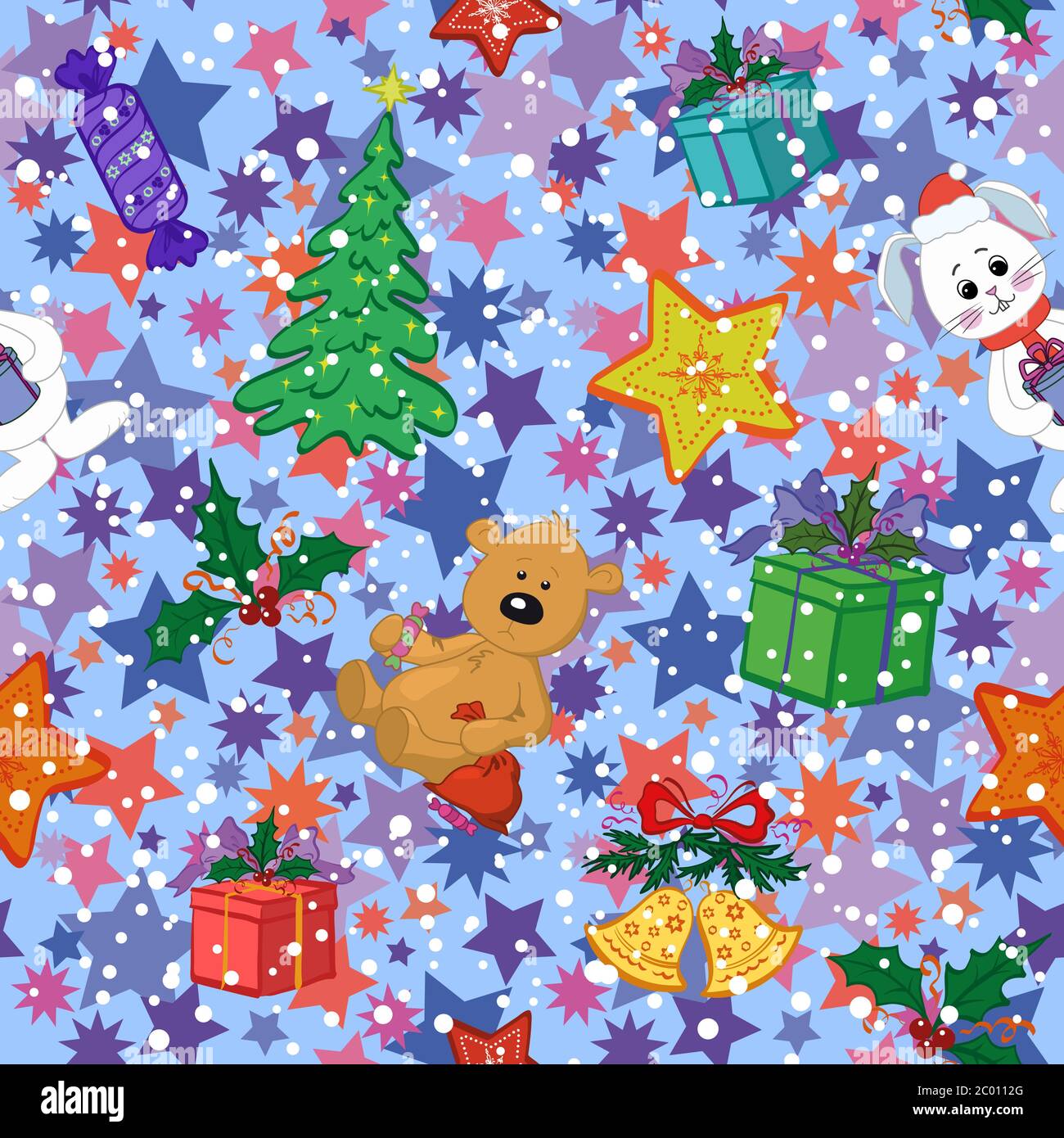 Christmas holiday seamless pattern Stock Photo - Alamy