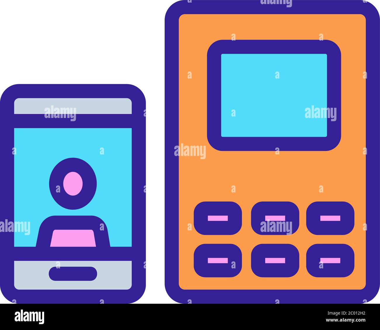 intercom and mobile phone icon vector outline illustration Stock Vector ...
