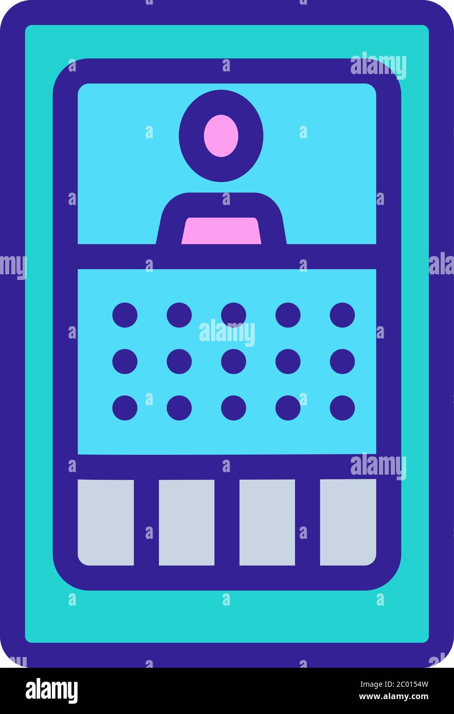 intercom with display icon vector outline illustration Stock Vector ...