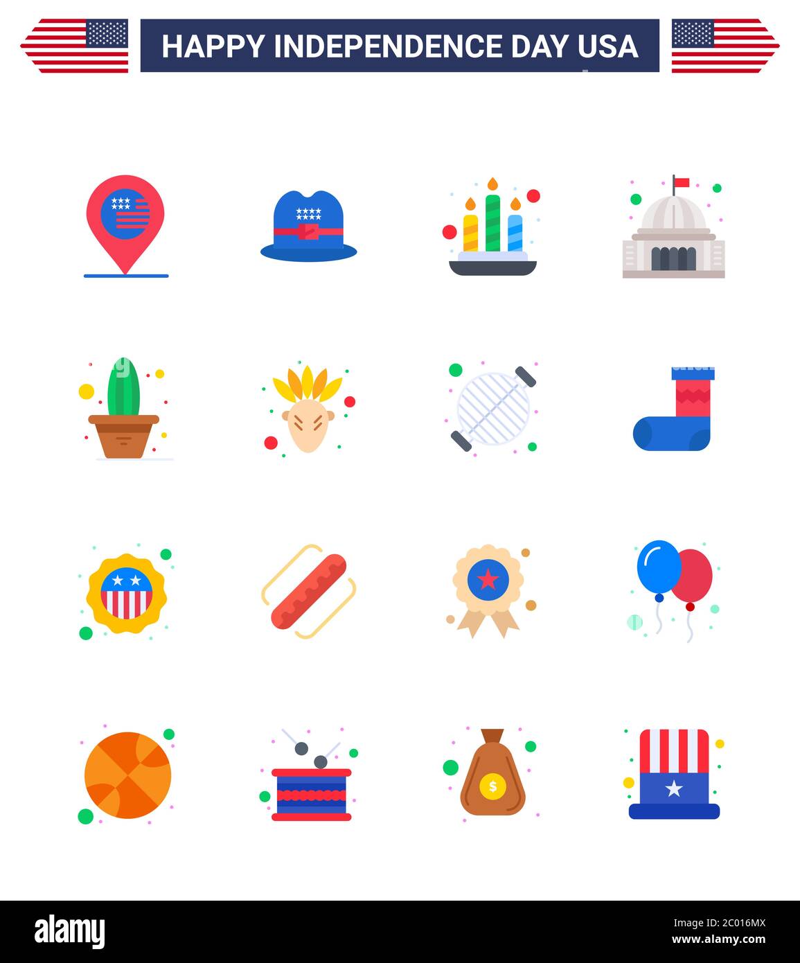 Pack of 16 USA Independence Day Celebration Flats Signs and 4th July ...