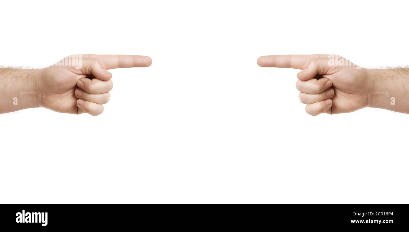 Two pointing hands hand gesture hi-res stock photography and images - Alamy