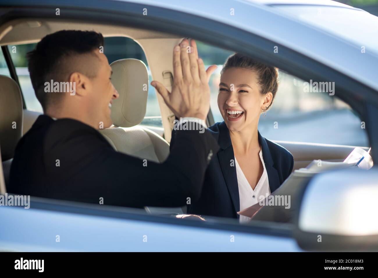 Woman welcoming man in hi-res stock photography and images - Alamy