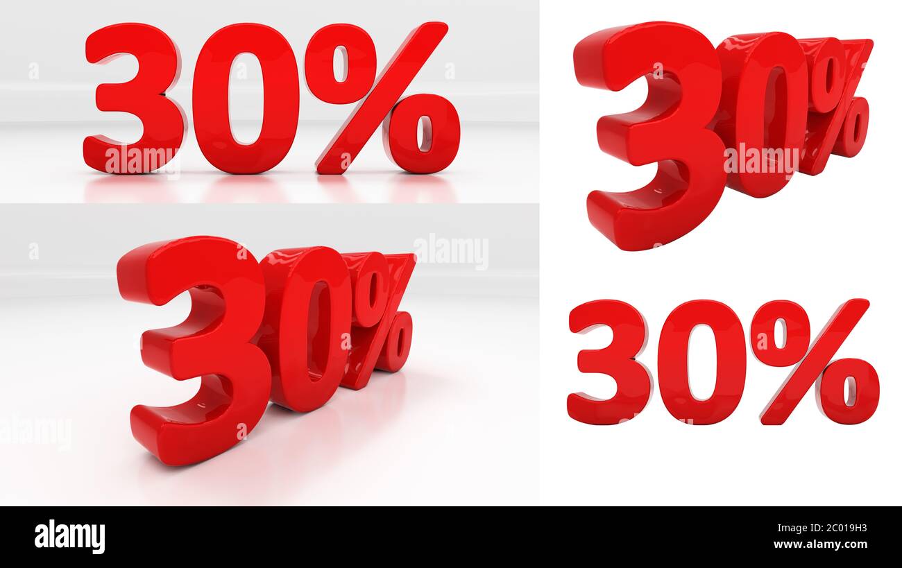 3D thirty percent Stock Photo - Alamy
