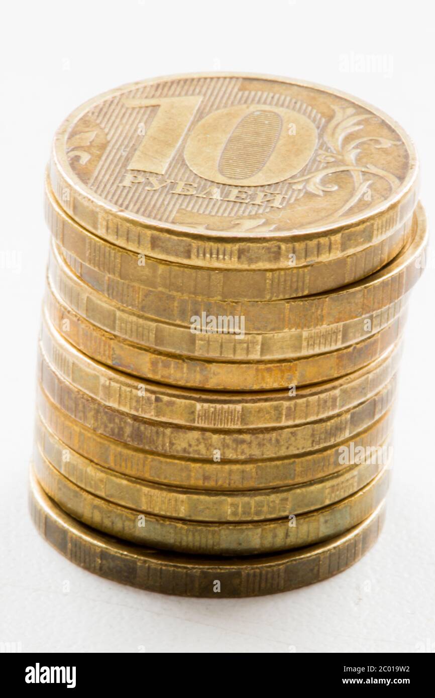 Russian ruble coins closeup Stock Photo - Alamy