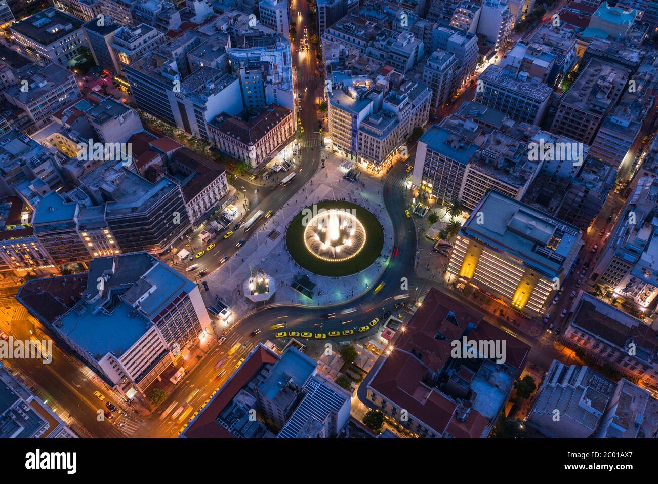 Panoramic View over Athens by Sunrise with old city downtown and ...