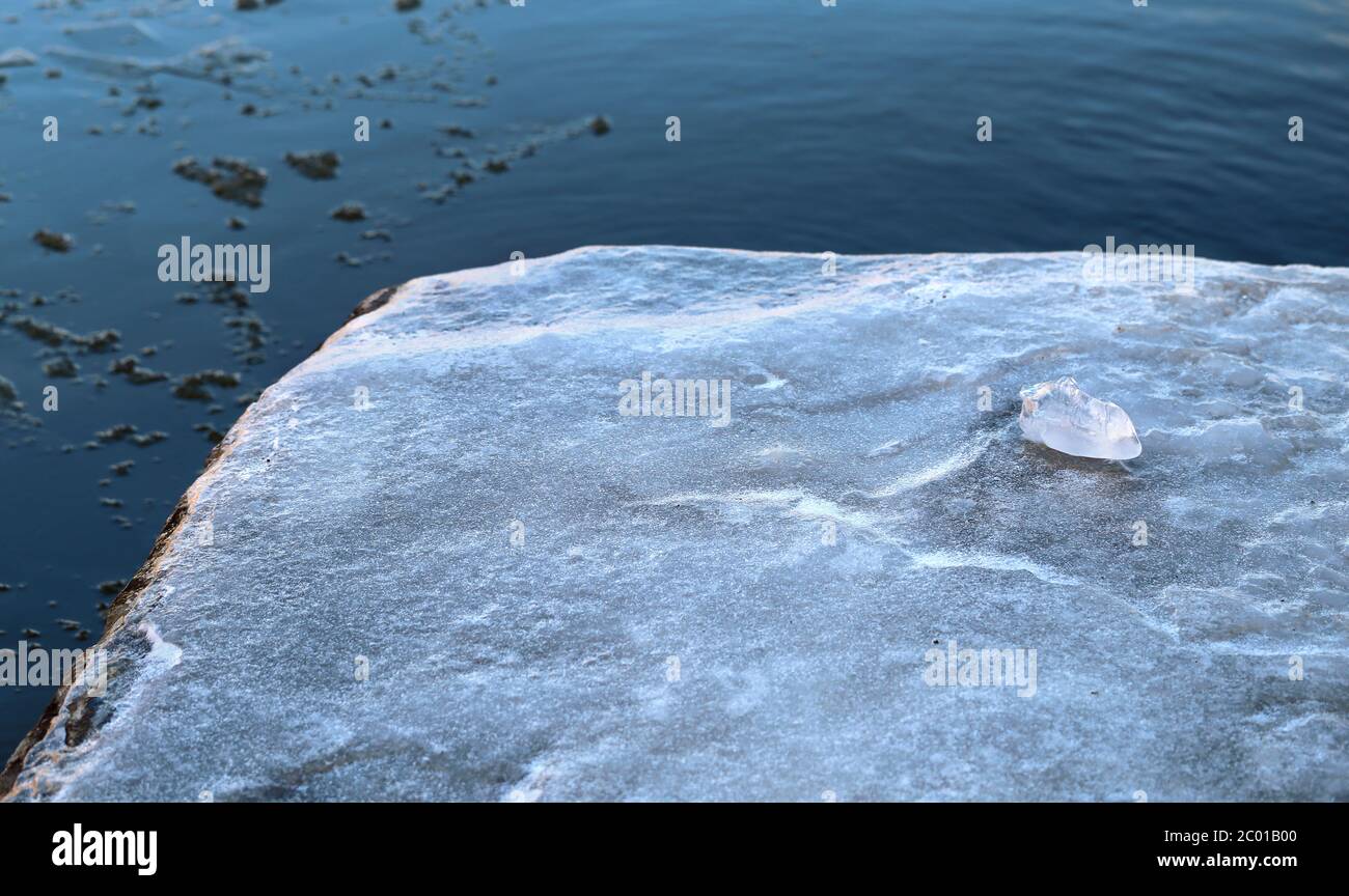 Texture of river ice photographed Stock Photo - Alamy