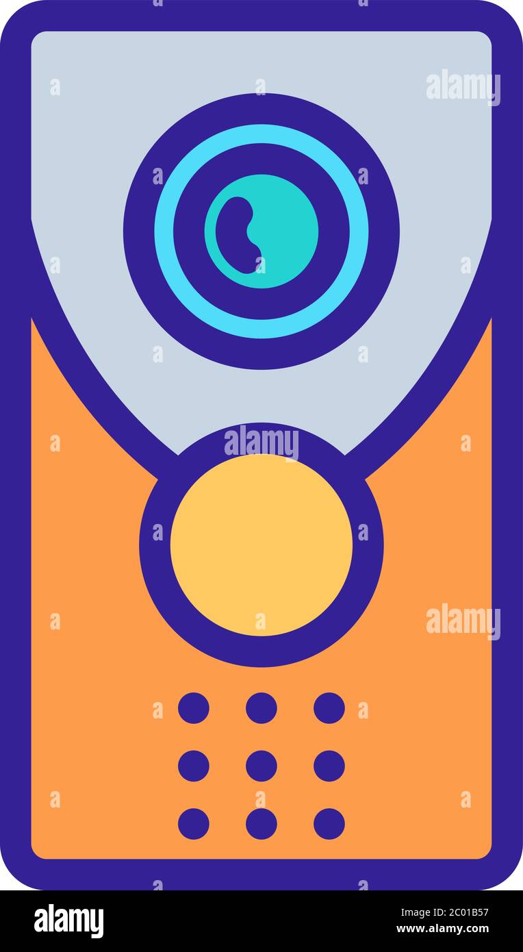 intercom device with camera icon vector outline illustration Stock ...