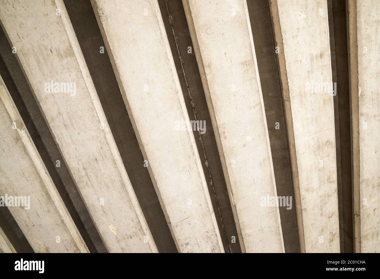 Concrete beams under a bridge Stock Photo - Alamy