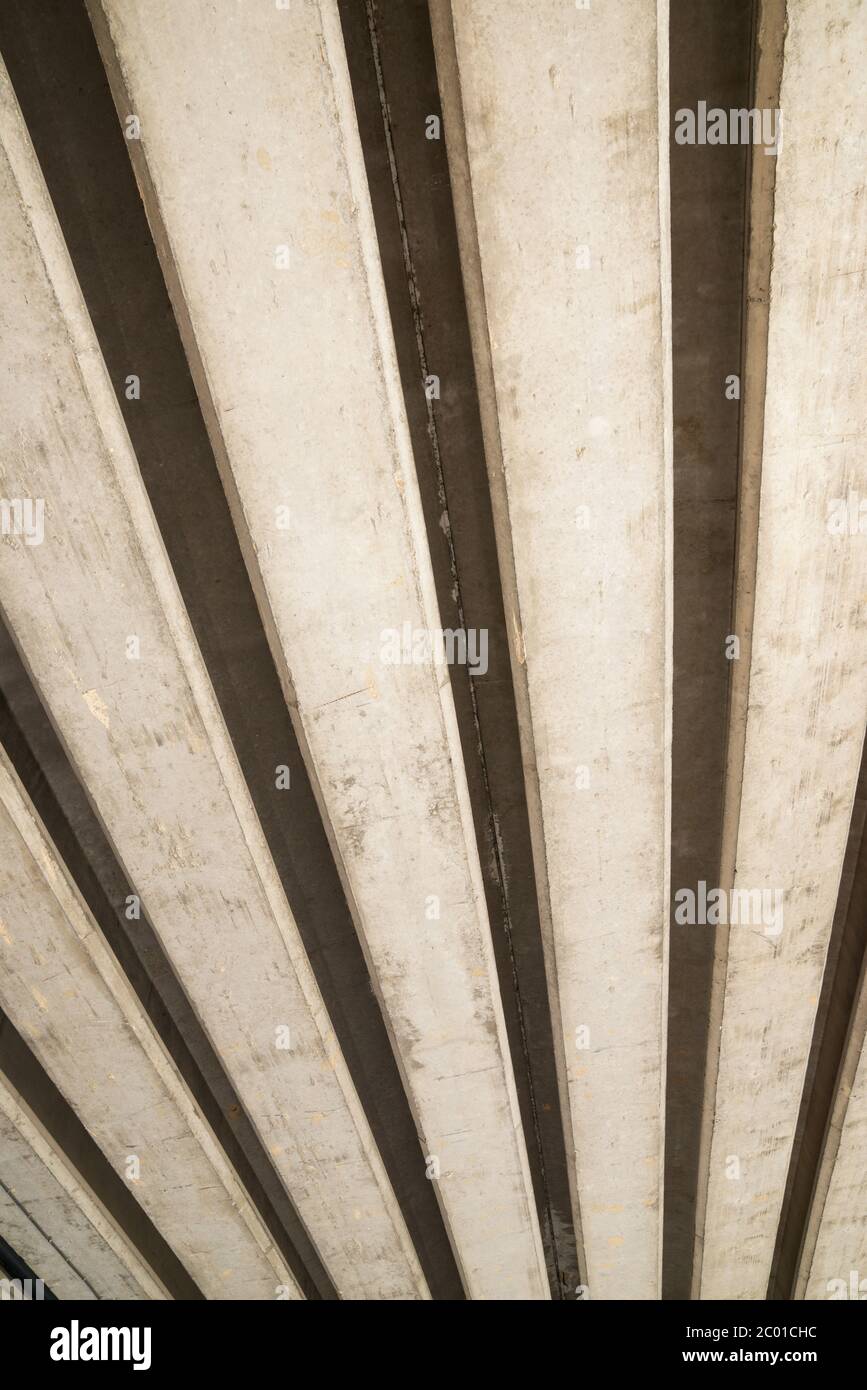 Concrete beams under a bridge Stock Photo - Alamy