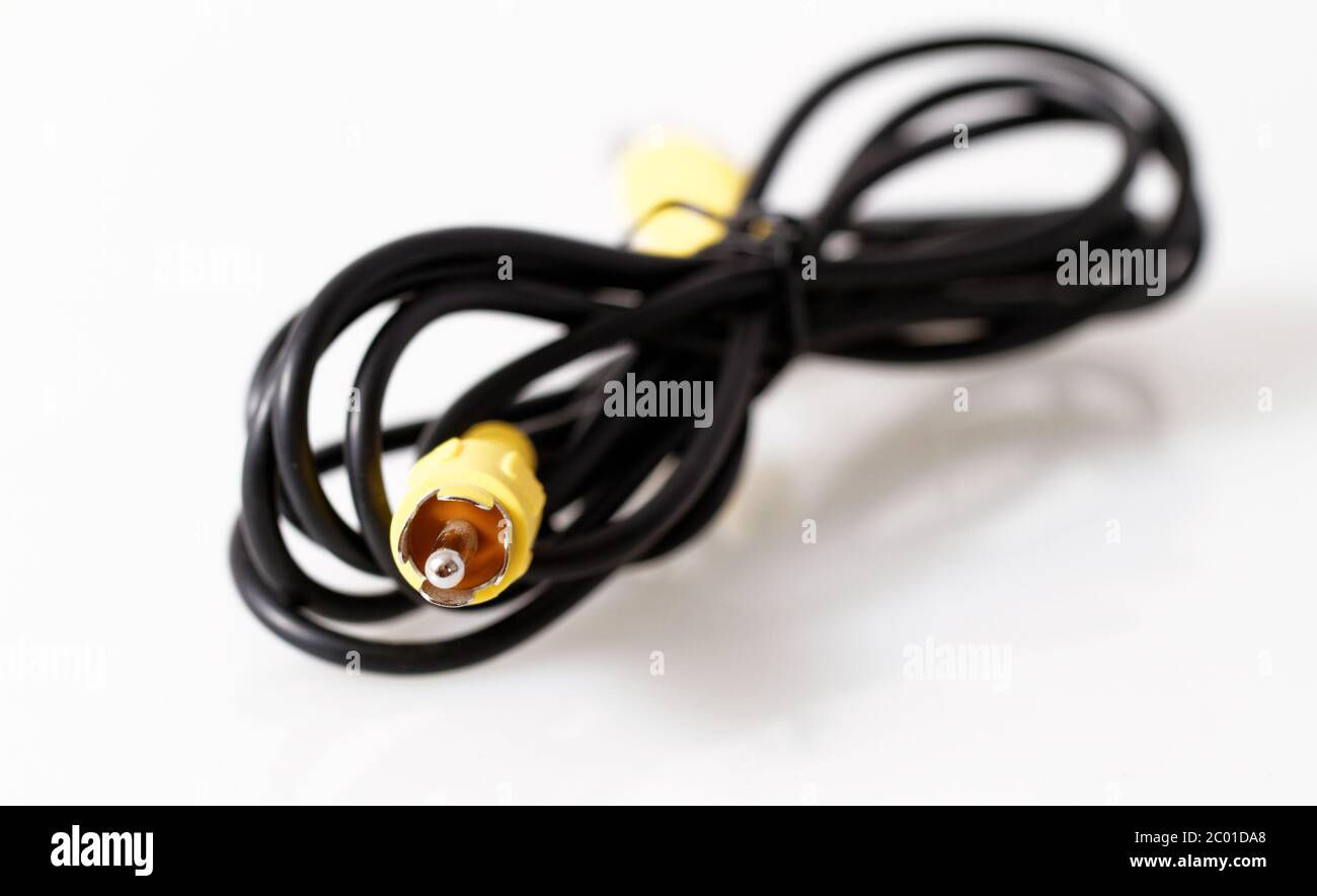Close up photo of a RCA cable with withe background Stock Photo - Alamy