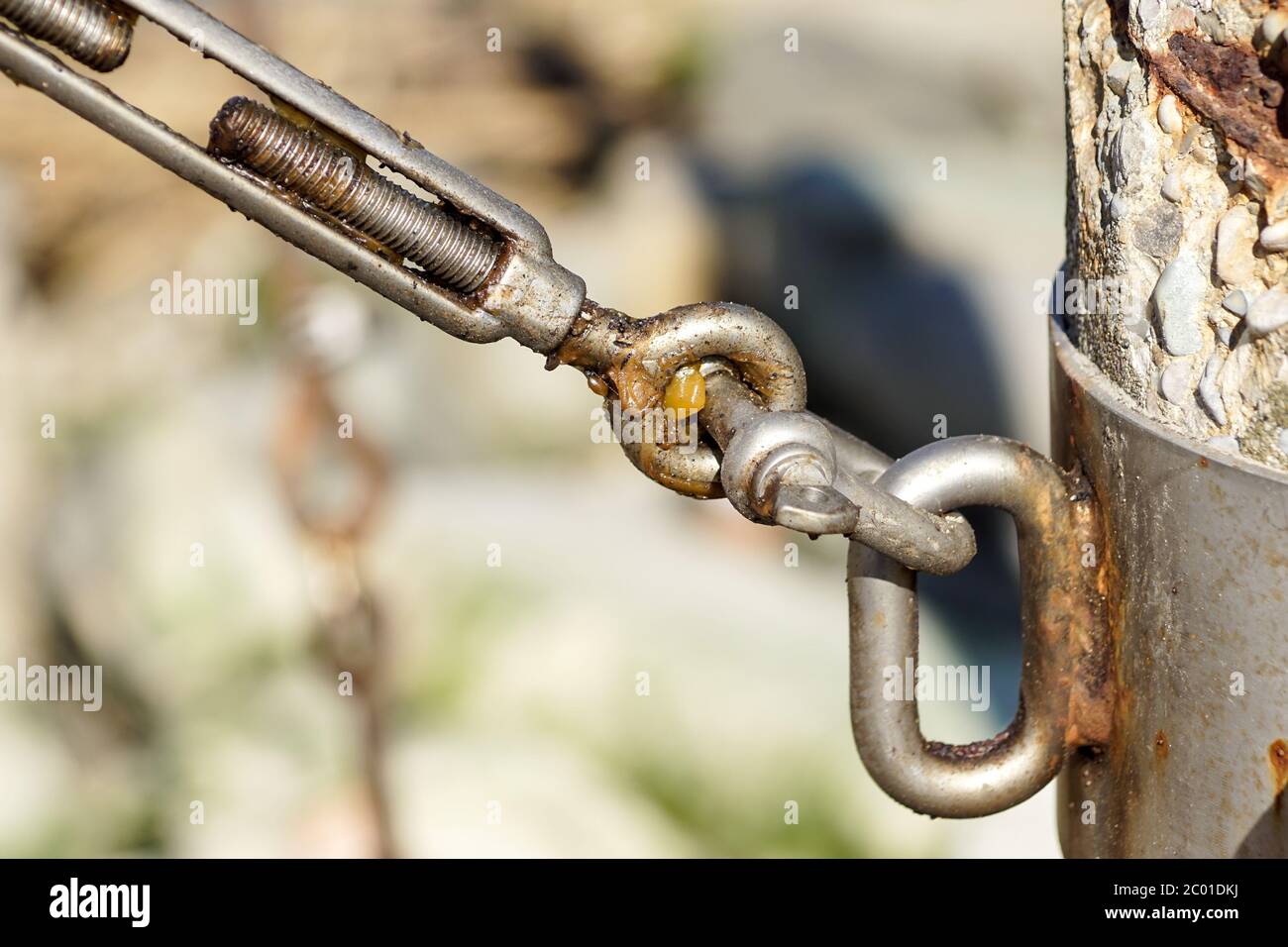 stainless steel turnbuckle hook and steel wire cable rope connection ...