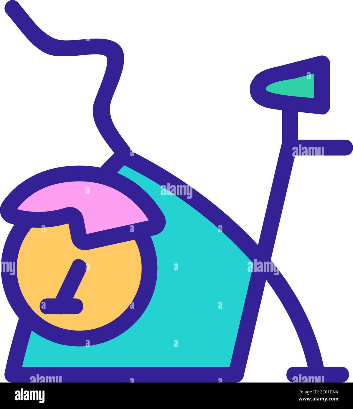 exercise bike cardio device icon vector outline illustration Stock ...