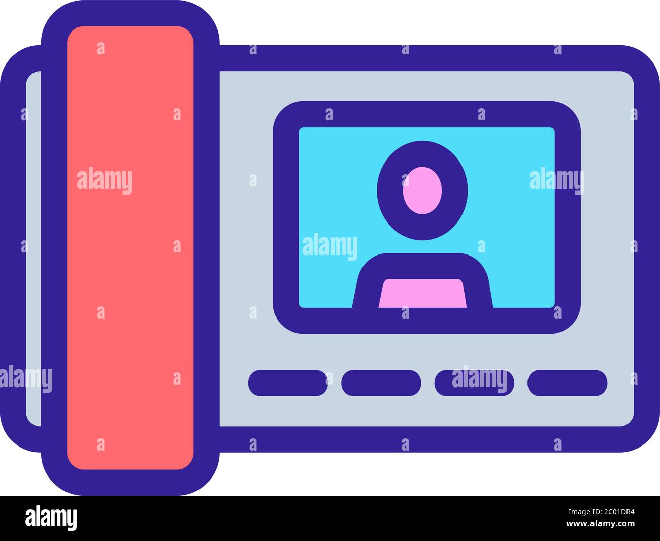 interphone with screen and phone icon vector outline illustration Stock ...