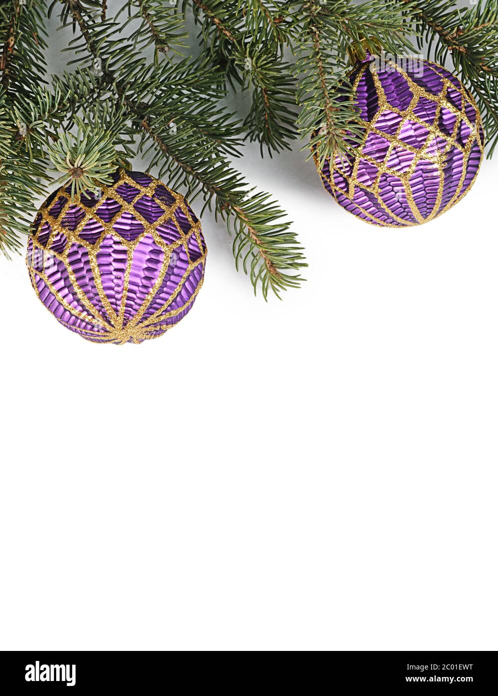Christmas tree with ball isolated Stock Photo - Alamy
