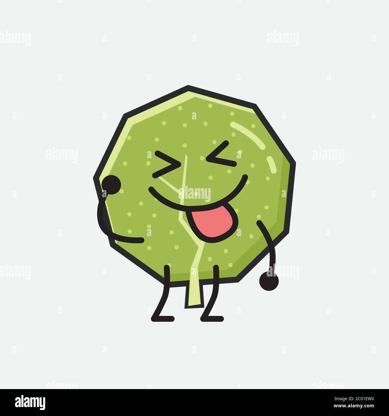 An illustration of Cute Green Tree Mascot Vector Character in Flat ...