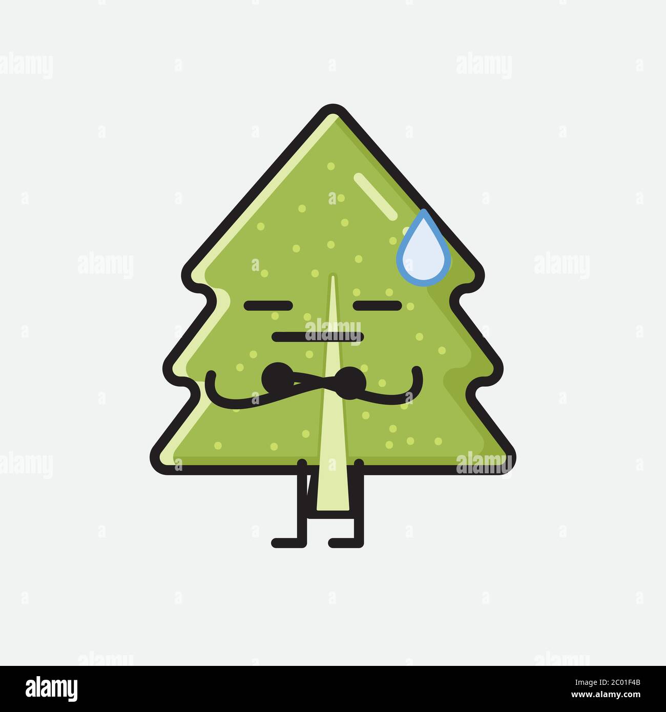 An Illustration of Cute Pine Tree Mascot Vector Character in Flat ...