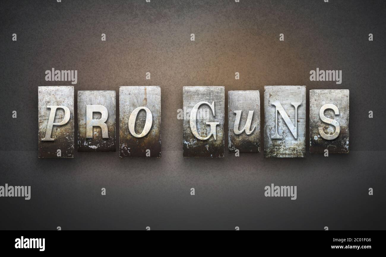 Pro Guns Letterpress Stock Photo - Alamy
