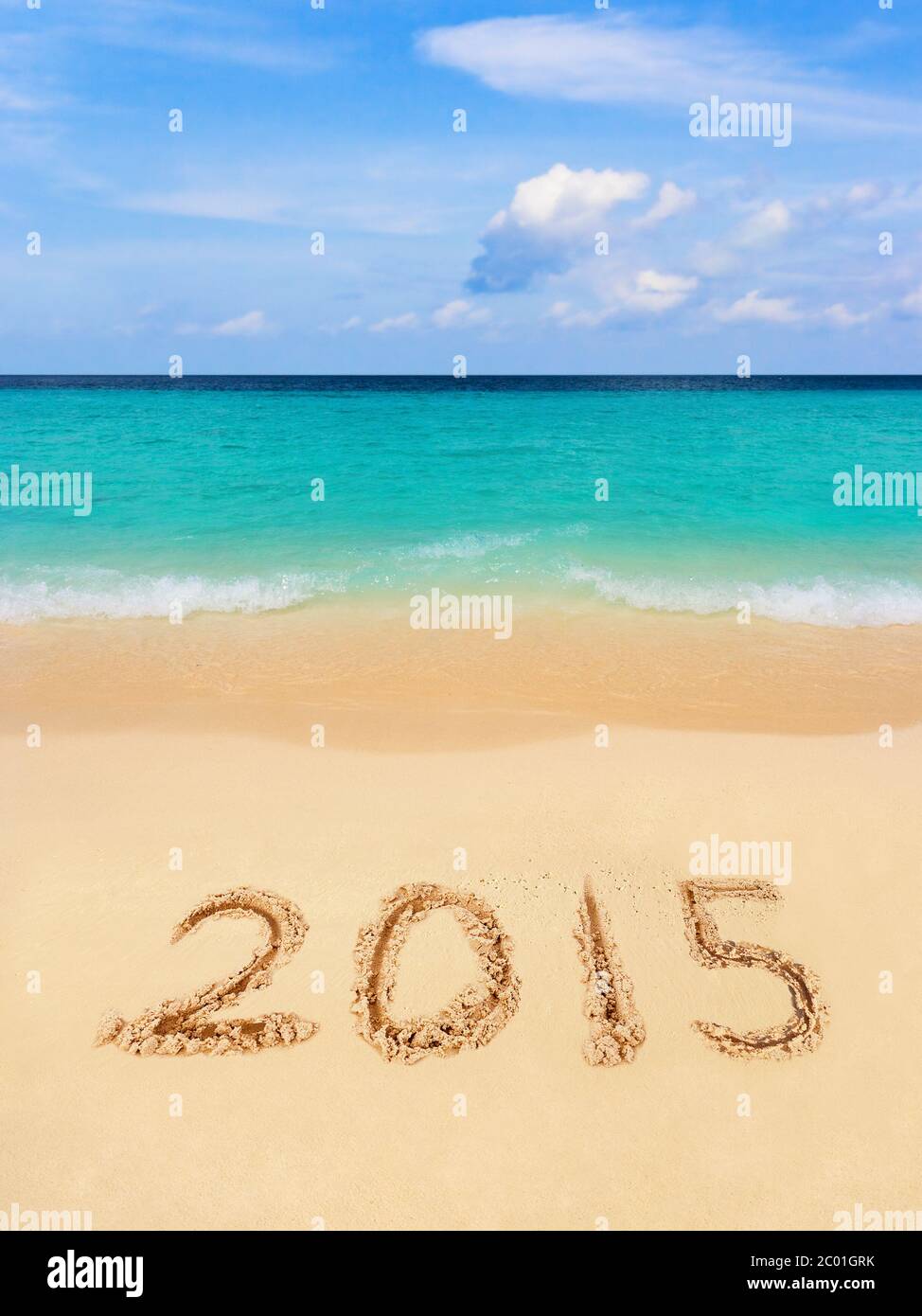 Numbers 2015 on beach Stock Photo - Alamy