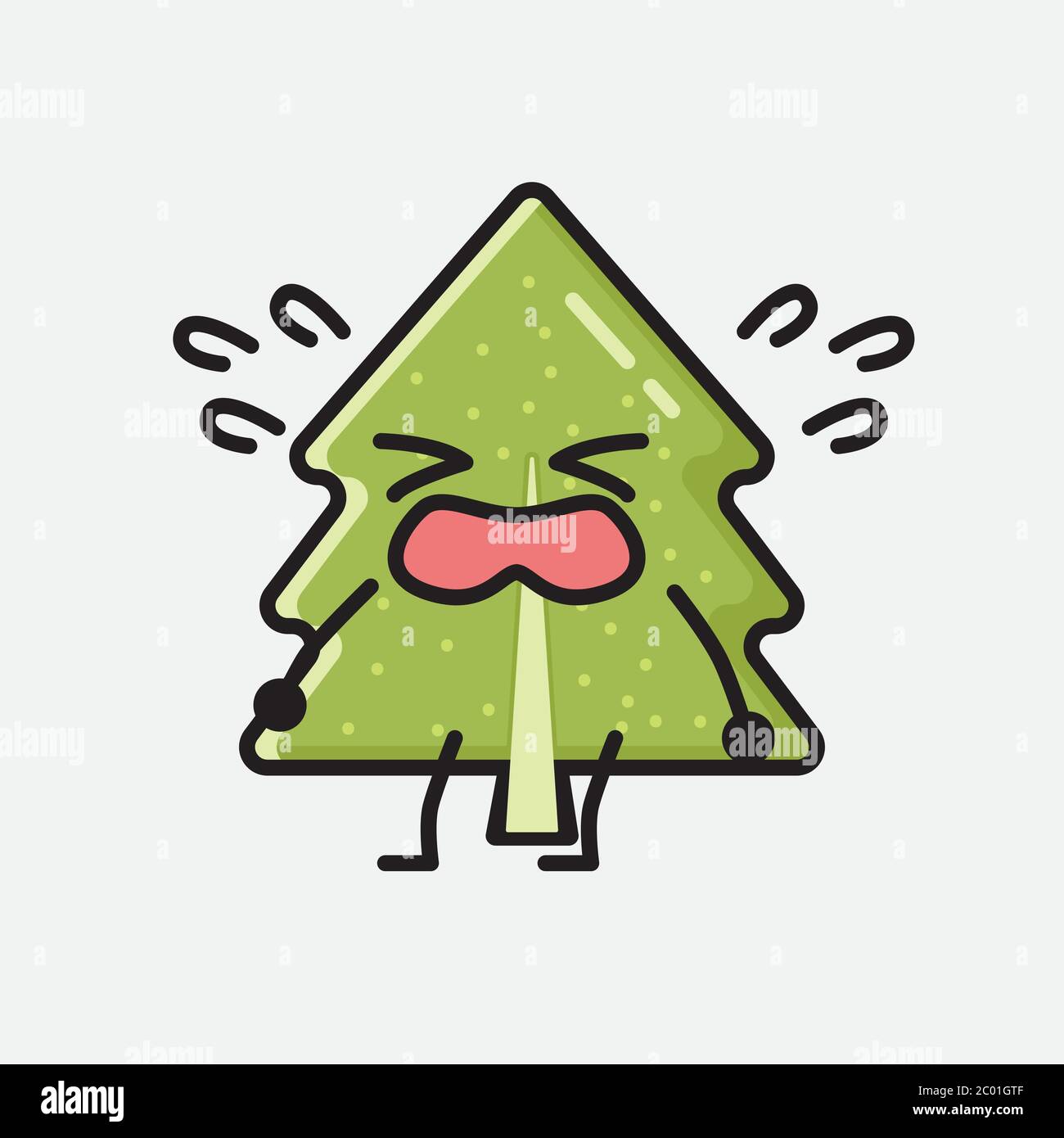 An Illustration of Cute Pine Tree Mascot Vector Character in Flat ...