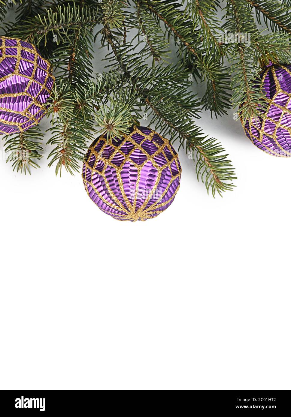 Christmas tree with ball isolated Stock Photo - Alamy