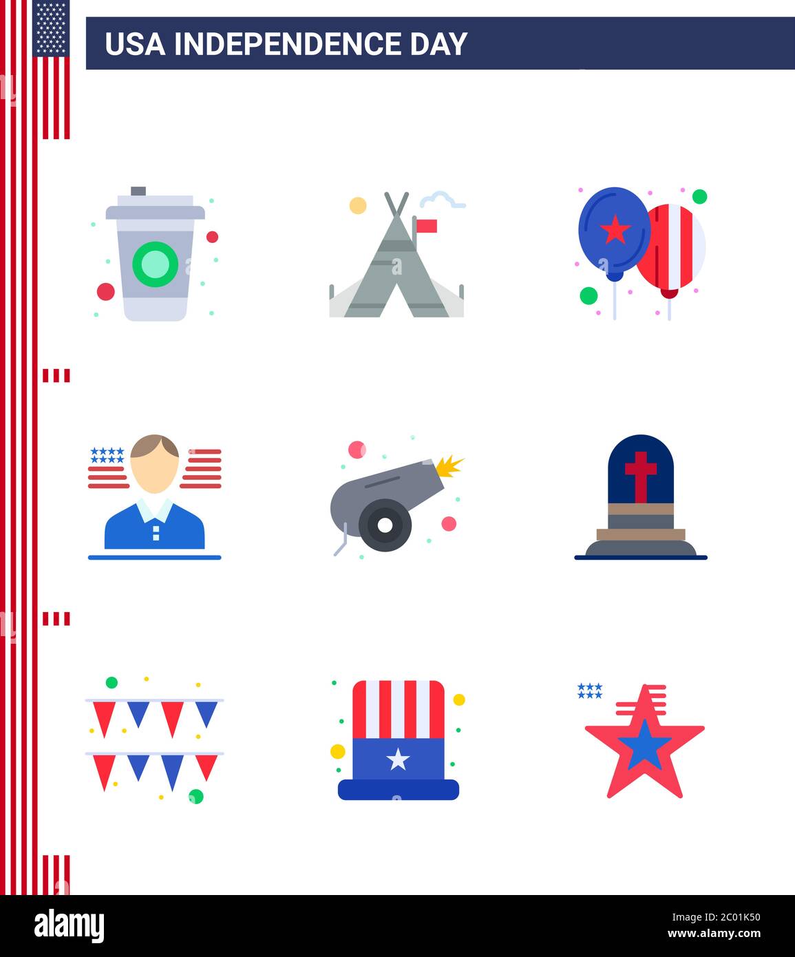 Pack of 9 USA Independence Day Celebration Flats Signs and 4th July ...
