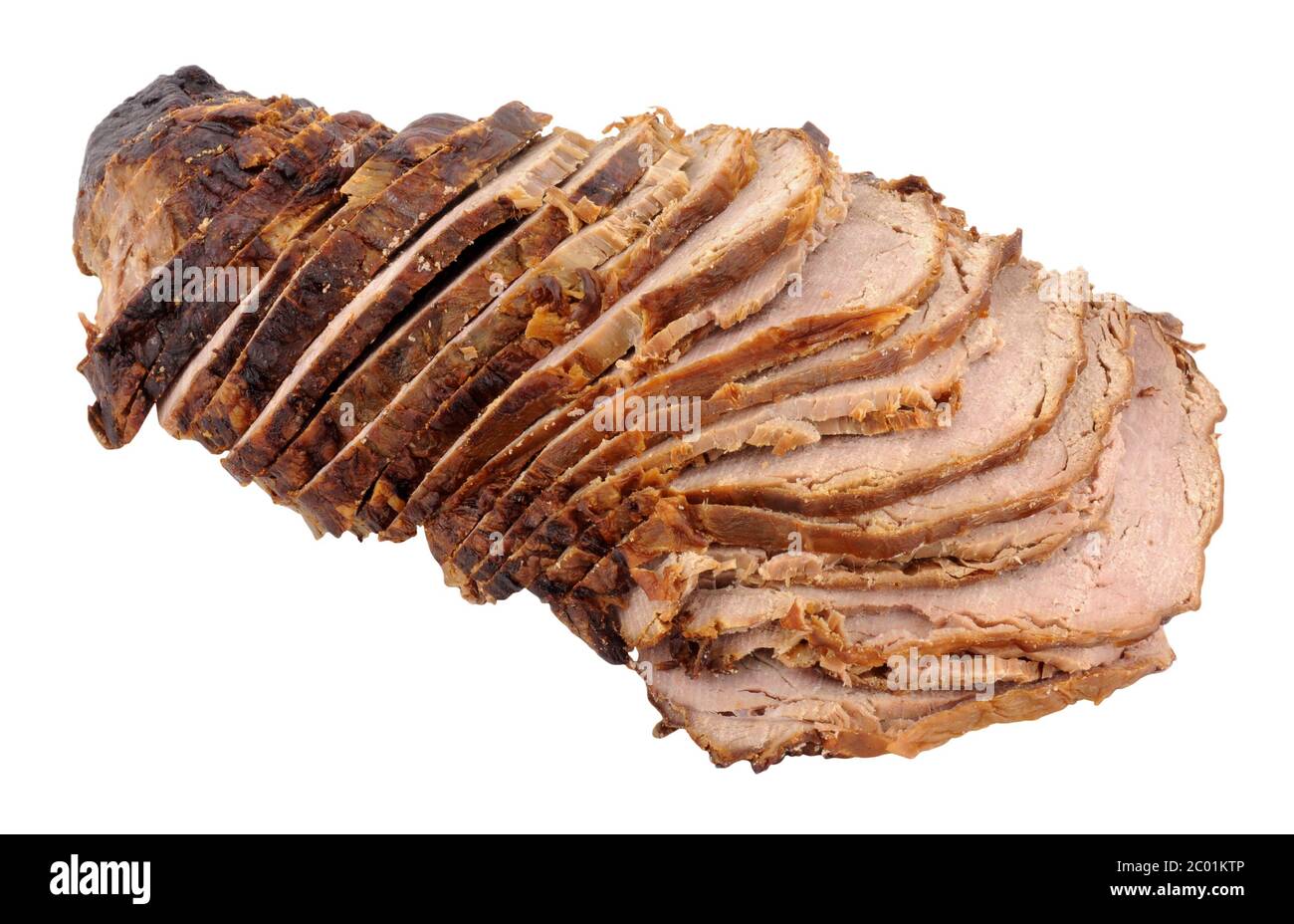 Carved roast beef joint isolated on a white background Stock Photo - Alamy