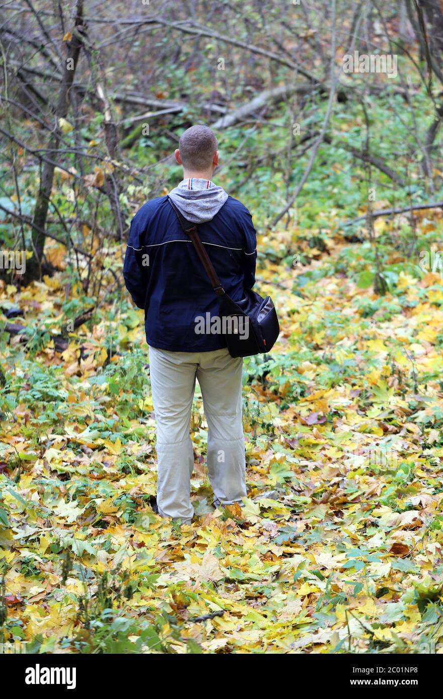 man in the forest Stock Photo - Alamy