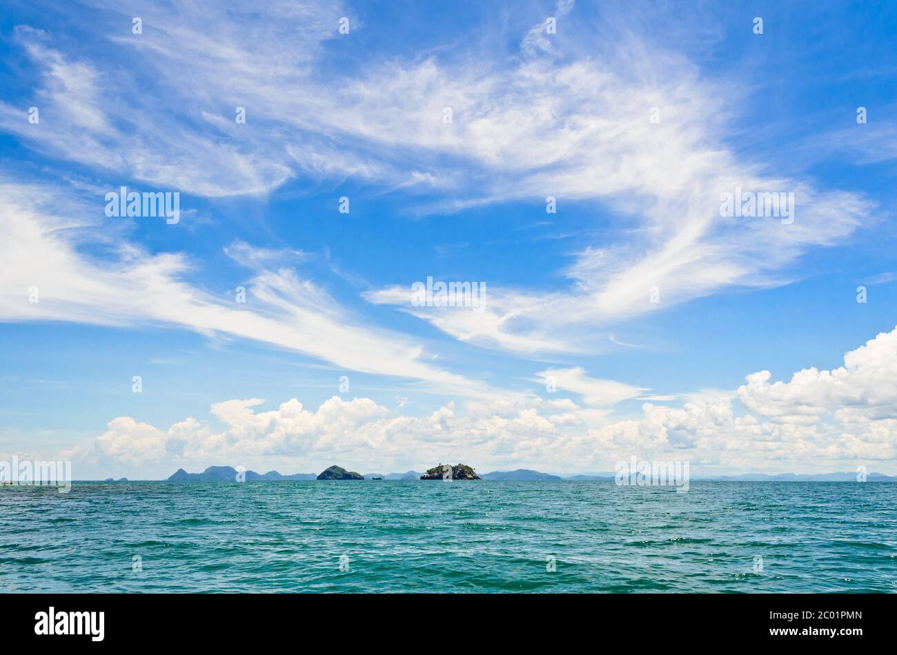 Landscape blue sky and ocean Stock Photo - Alamy