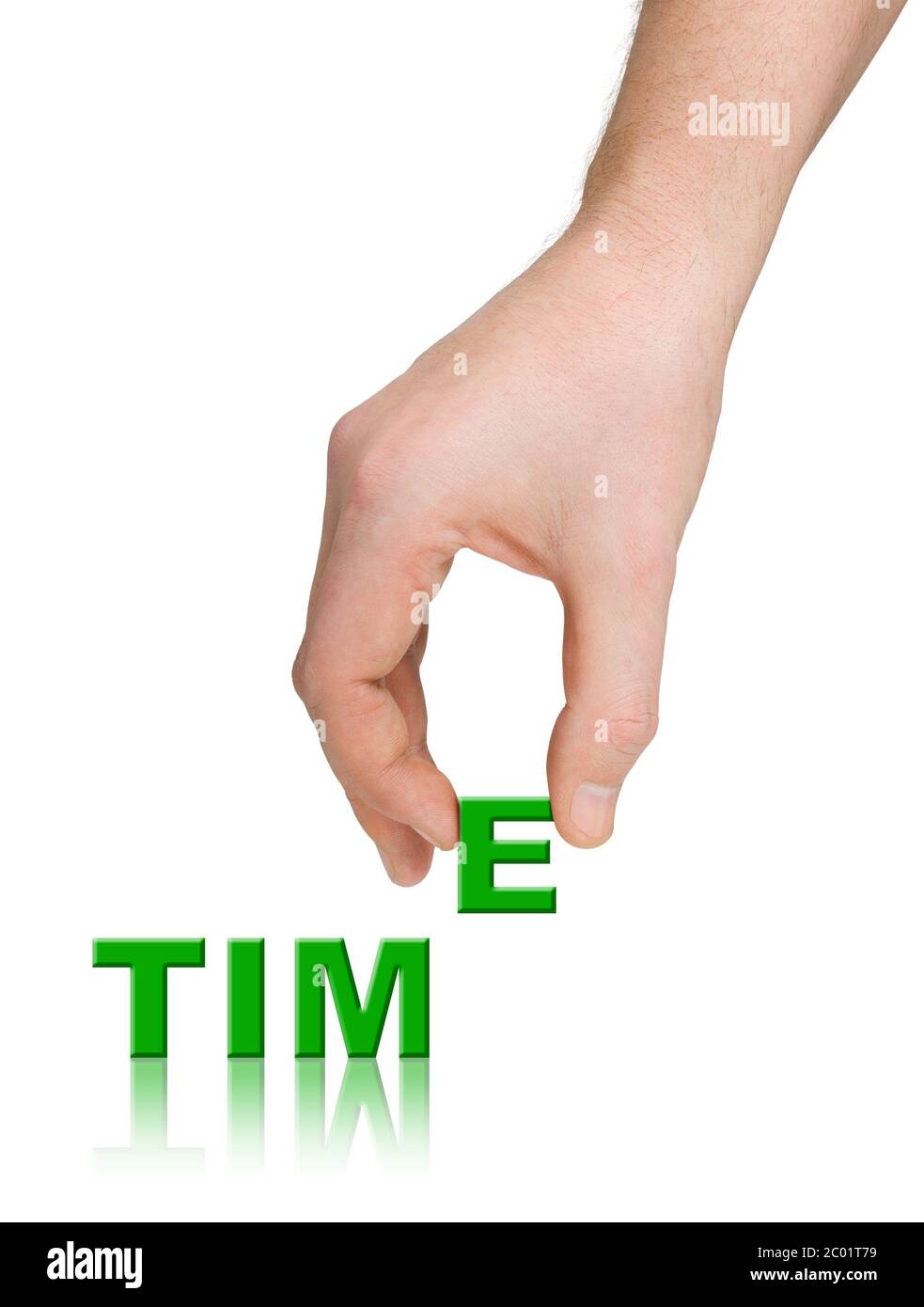 Hand and word Time Stock Photo - Alamy