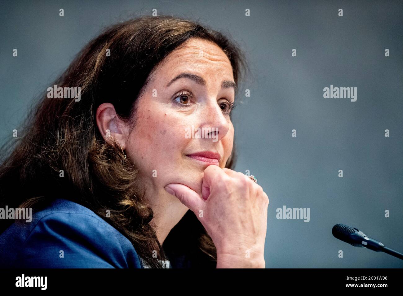 Amsterdam Mayor, Femke Halsema speaks during an emergency debate with ...