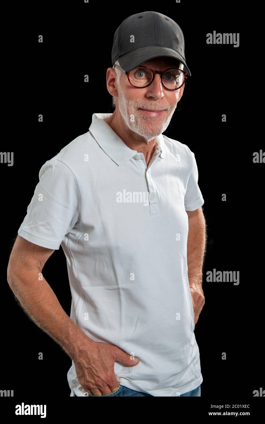 Older man wearing baseball cap hi-res stock photography and images - Alamy