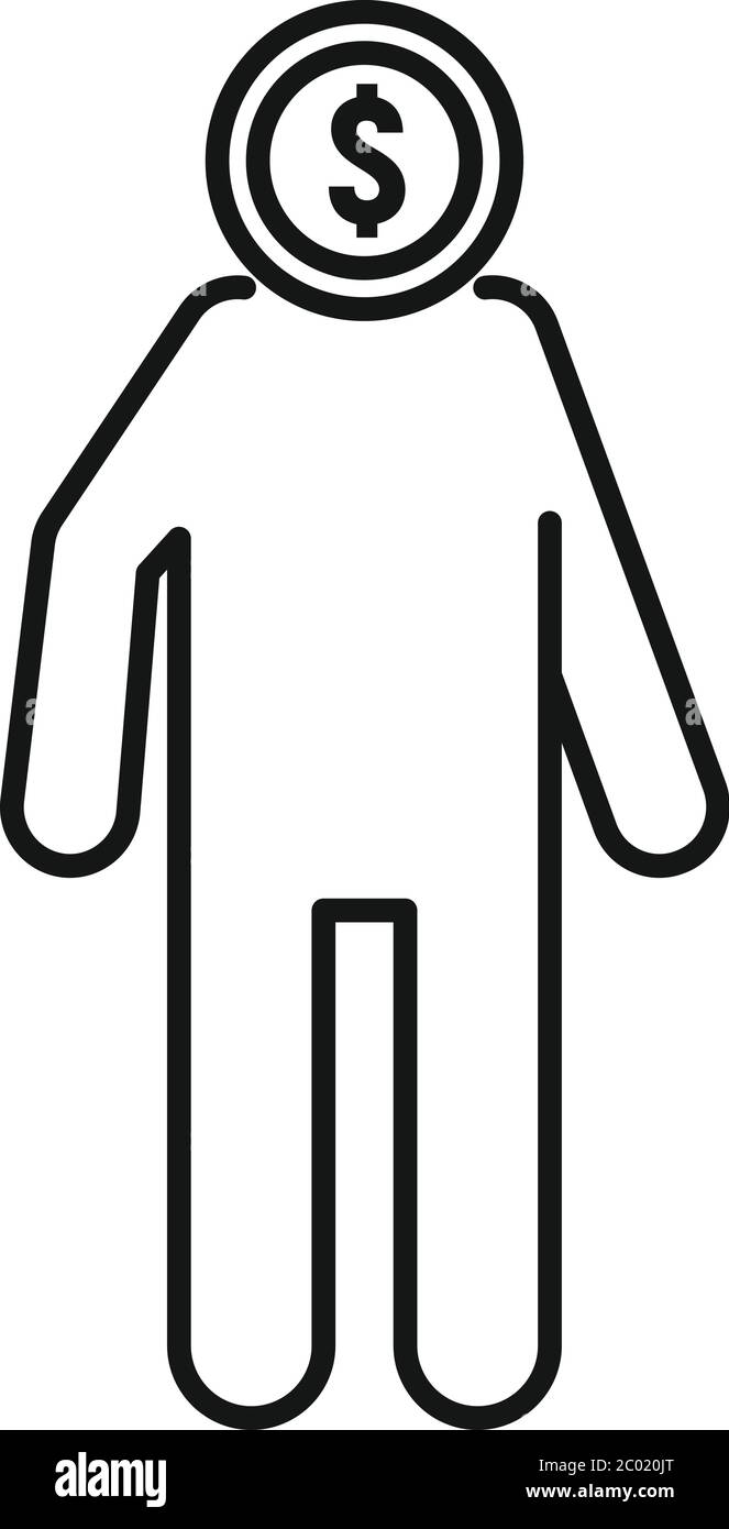 Broker money man icon. Outline broker money man vector icon for web ...