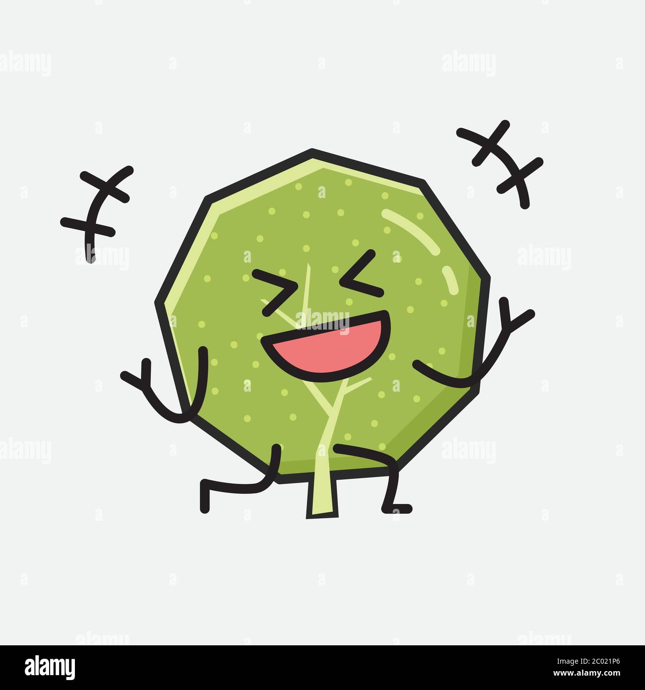 An illustration of Cute Green Tree Mascot Vector Character in Flat ...
