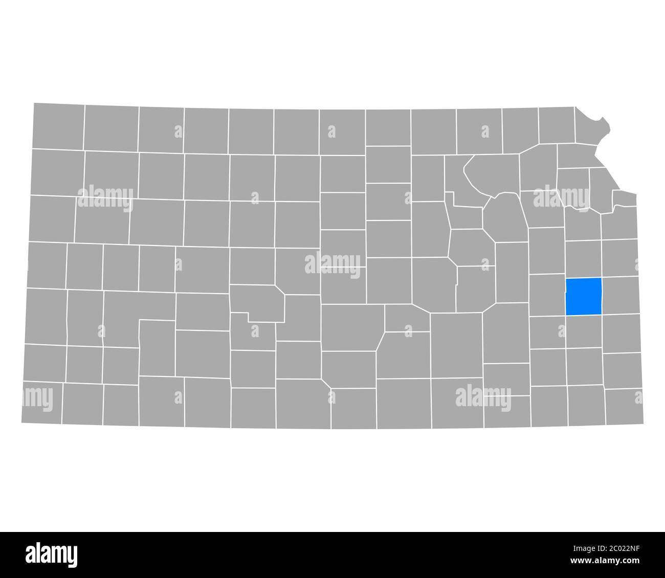 Map of Anderson in Kansas Stock Photo - Alamy