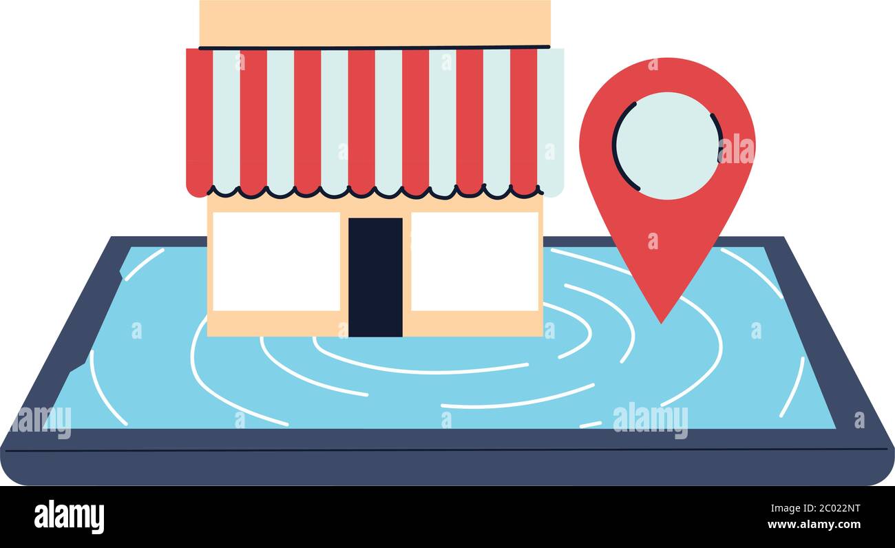 stores with location on screen vector illustration desing Stock Vector ...