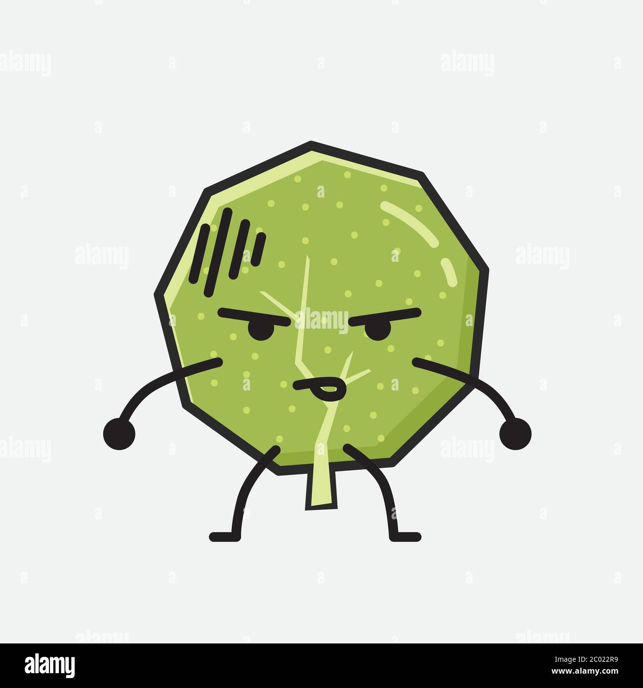 An illustration of Cute Green Tree Mascot Vector Character in Flat ...