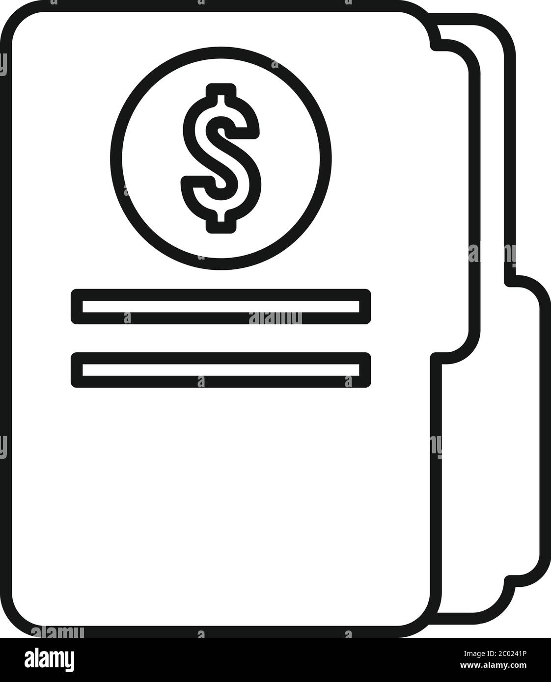 Finance folder icon. Outline finance folder vector icon for web design ...