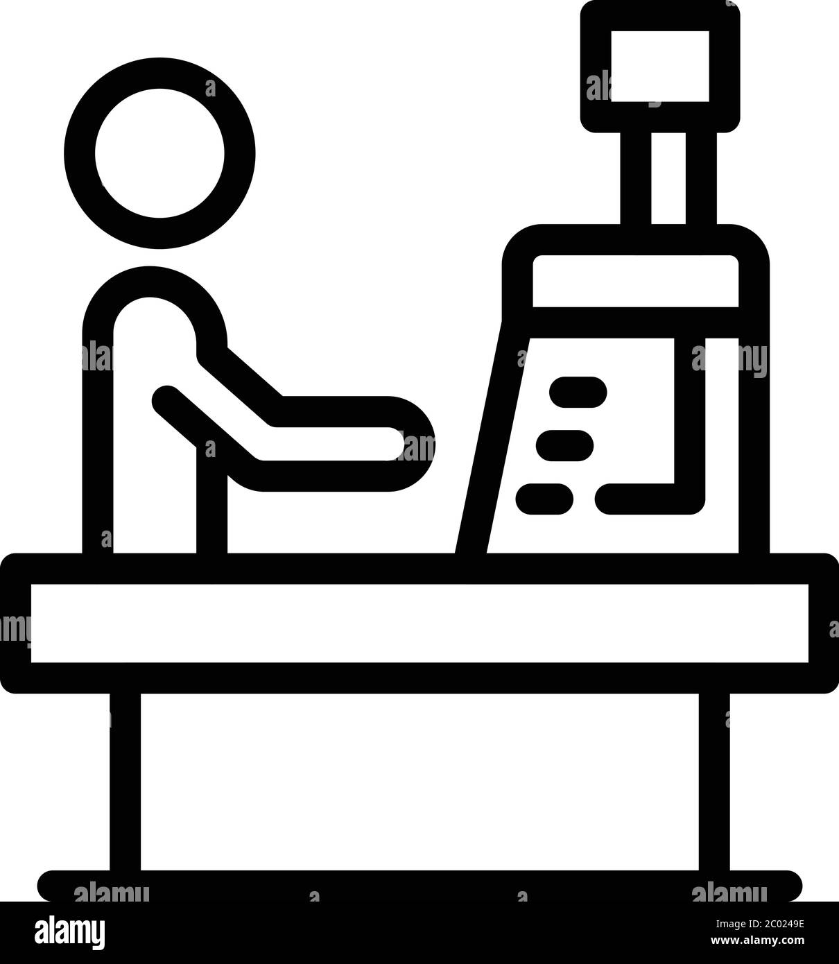 Store cashier icon, outline style Stock Vector Image & Art - Alamy