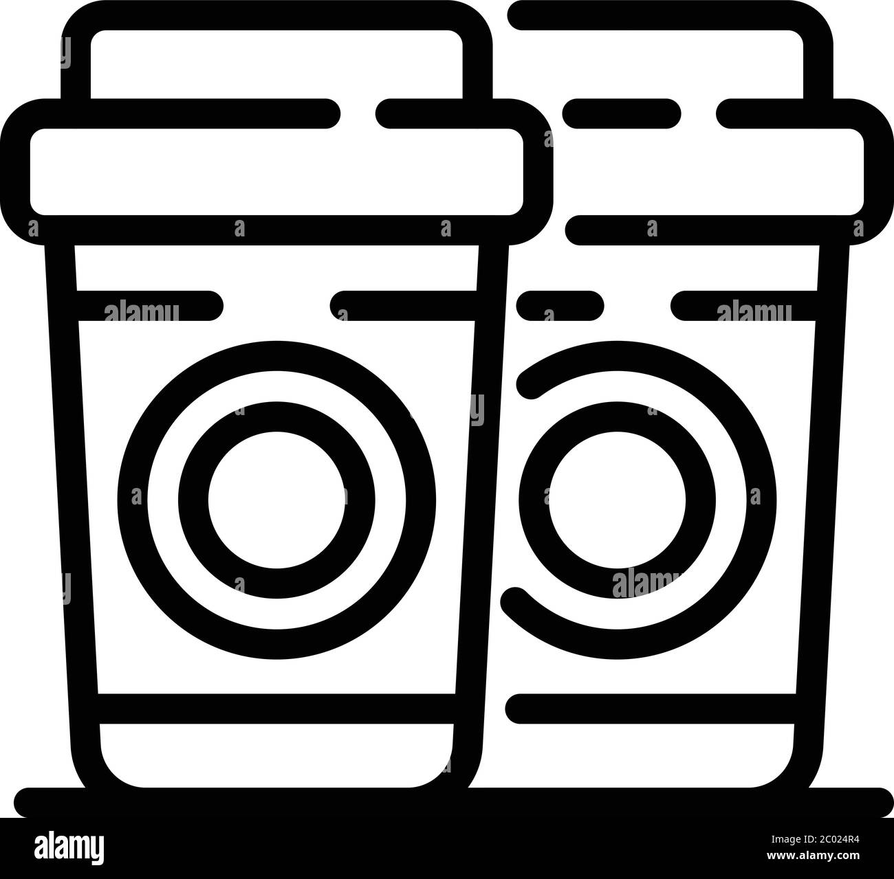 Coffee cups icon, outline style Stock Vector Image & Art - Alamy