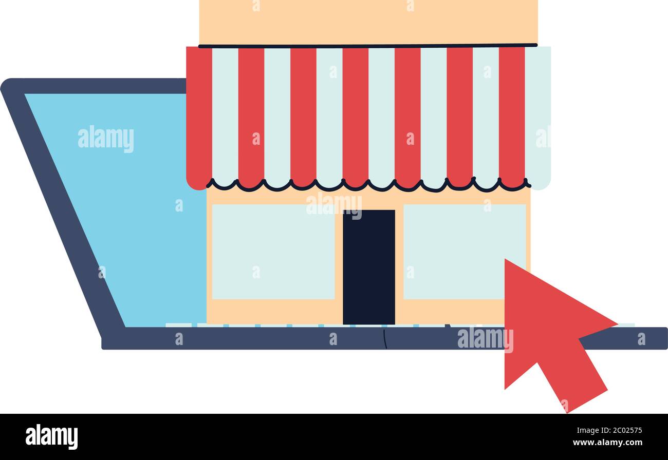stores with location on screen vector illustration desing Stock Vector ...