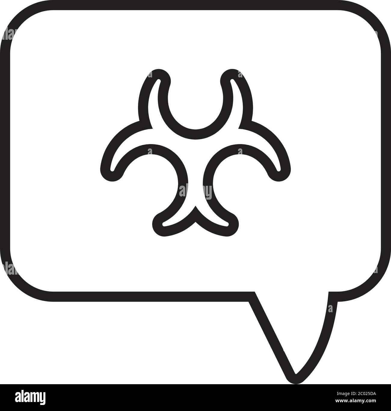 biohazard sign, biohazard symbol, line style icon vector illustration ...