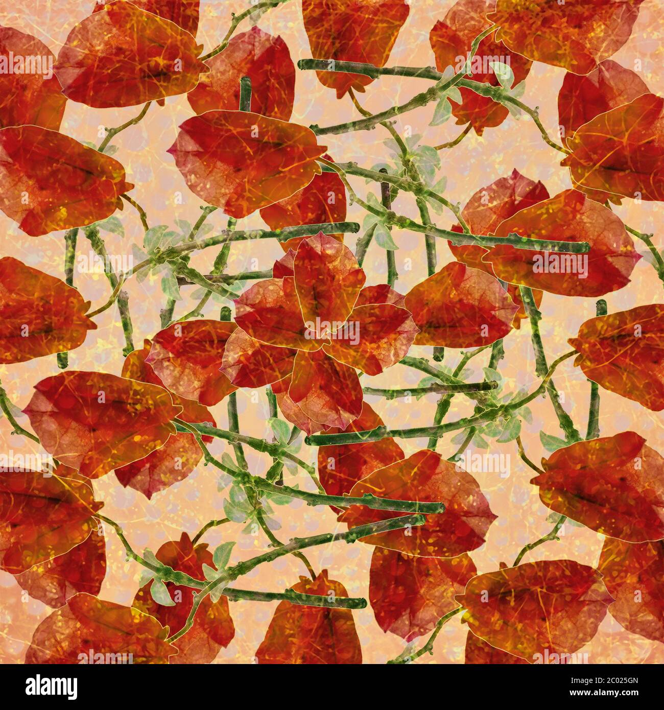 Vintage Grunge Floral Pattern Stock Photo - Alamy