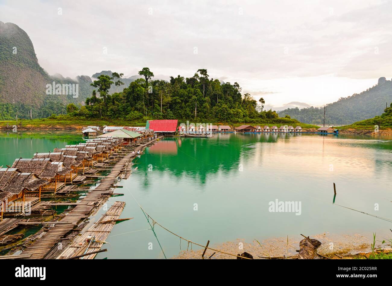 Bamboo floating resort Stock Photo - Alamy