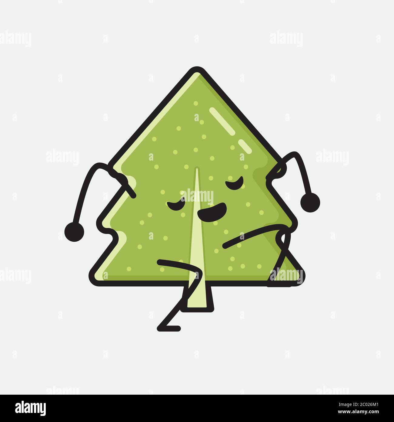 An Illustration of Cute Pine Tree Mascot Vector Character in Flat ...