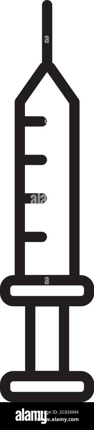 medical syringe, line style icon vector illustration design Stock ...